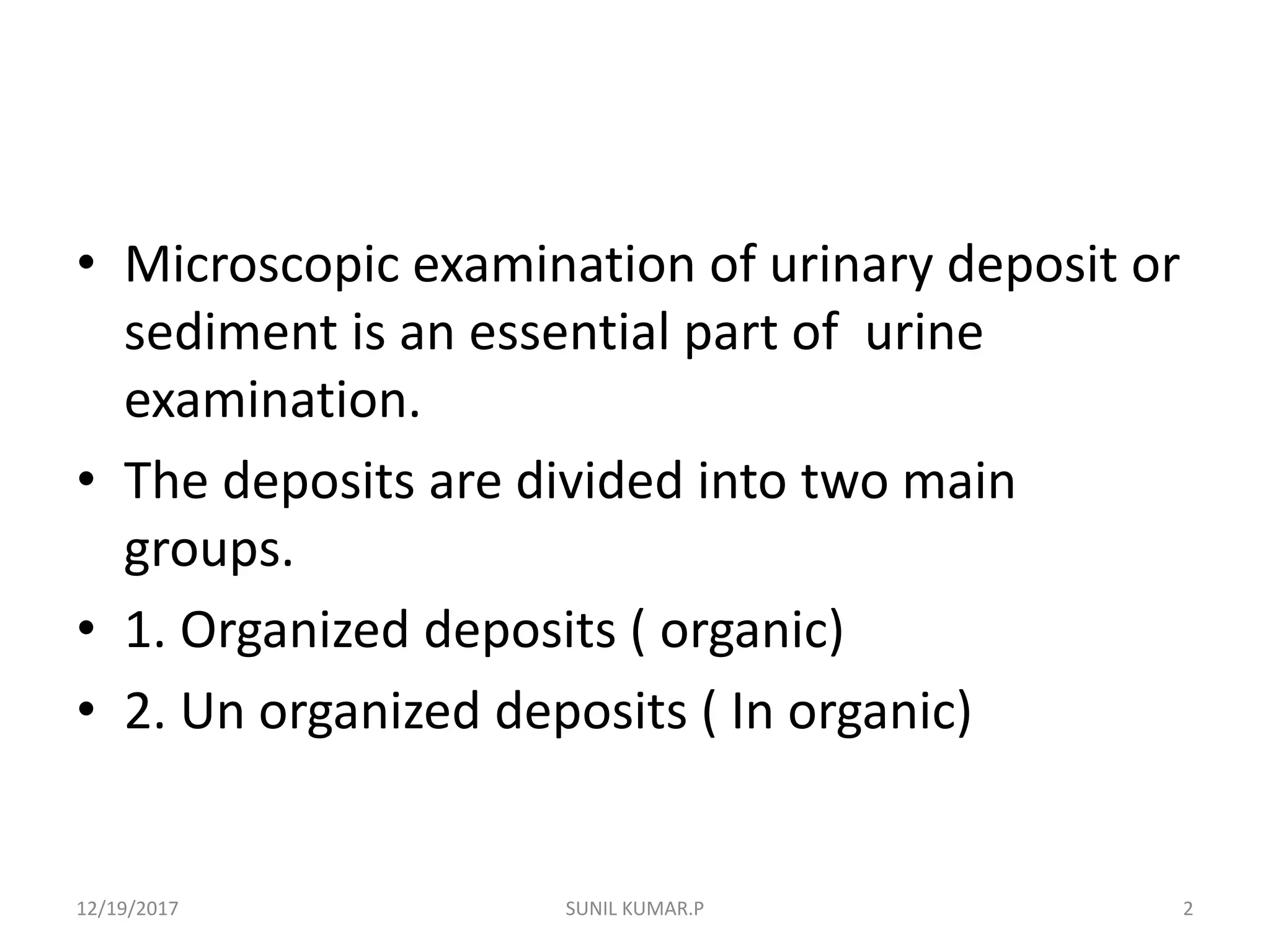 Microscopic examination of urine | PPTX