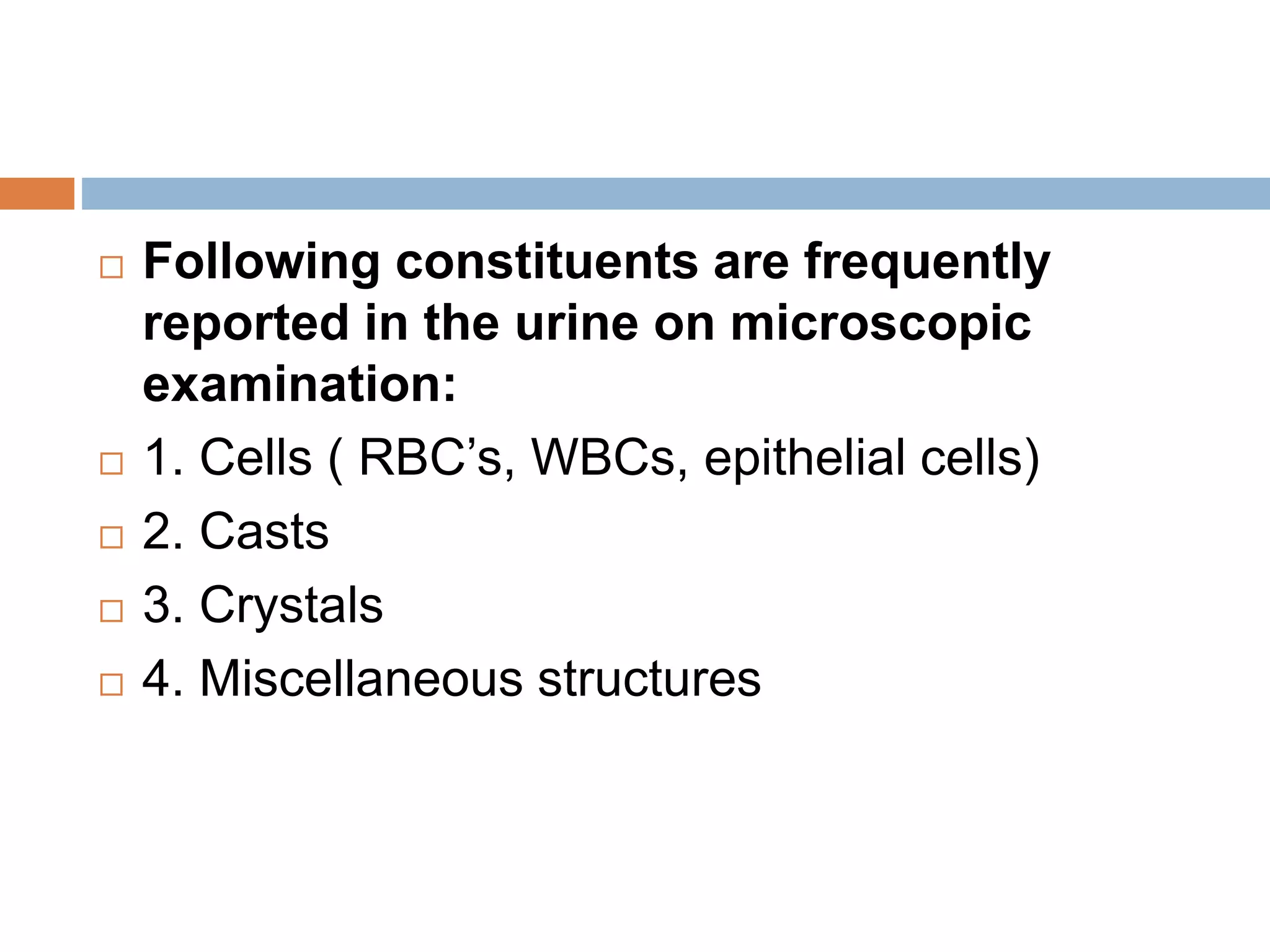 Microscopic examination of urine | PPTX