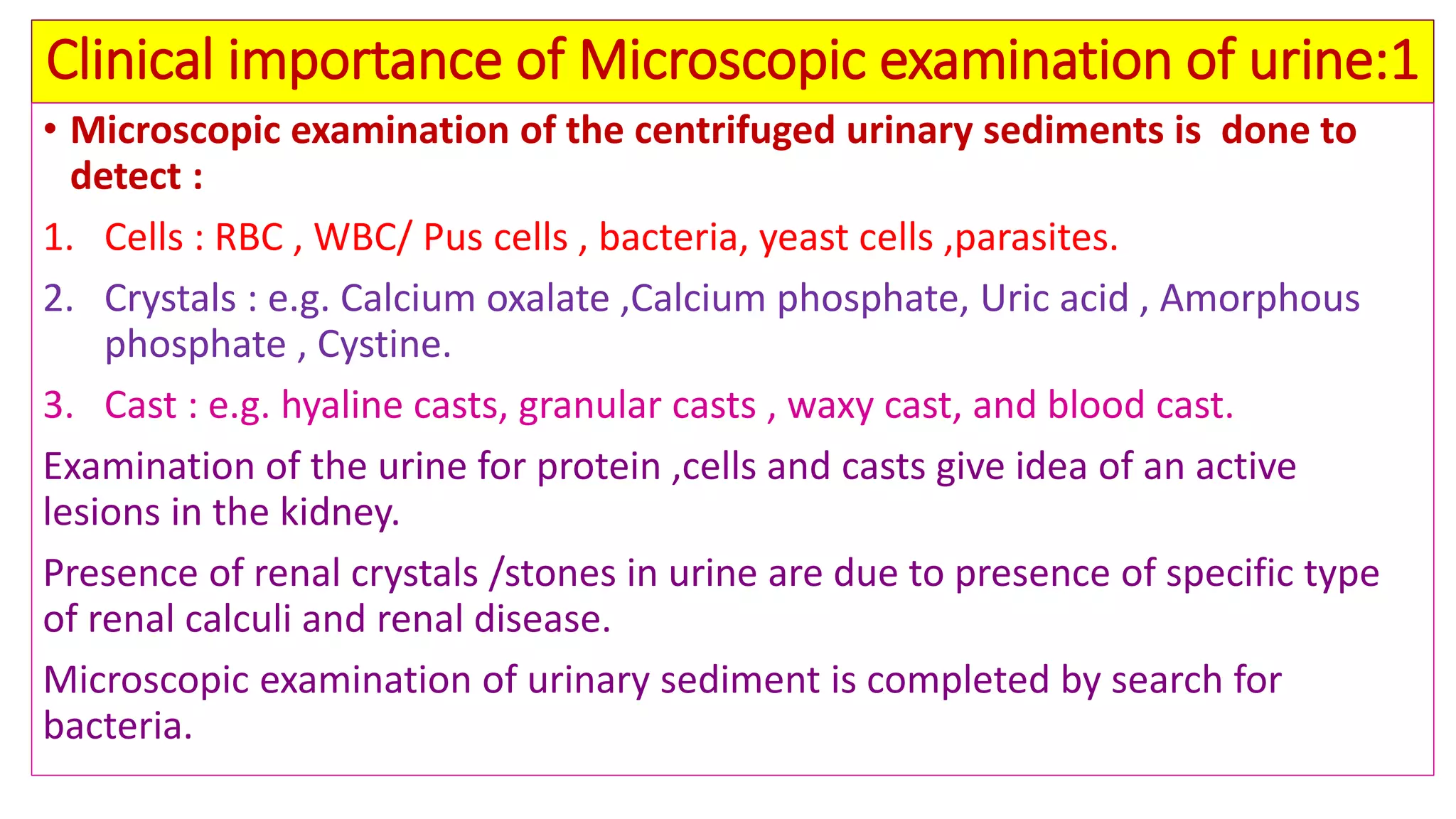 Microscopic examination of urine | PDF