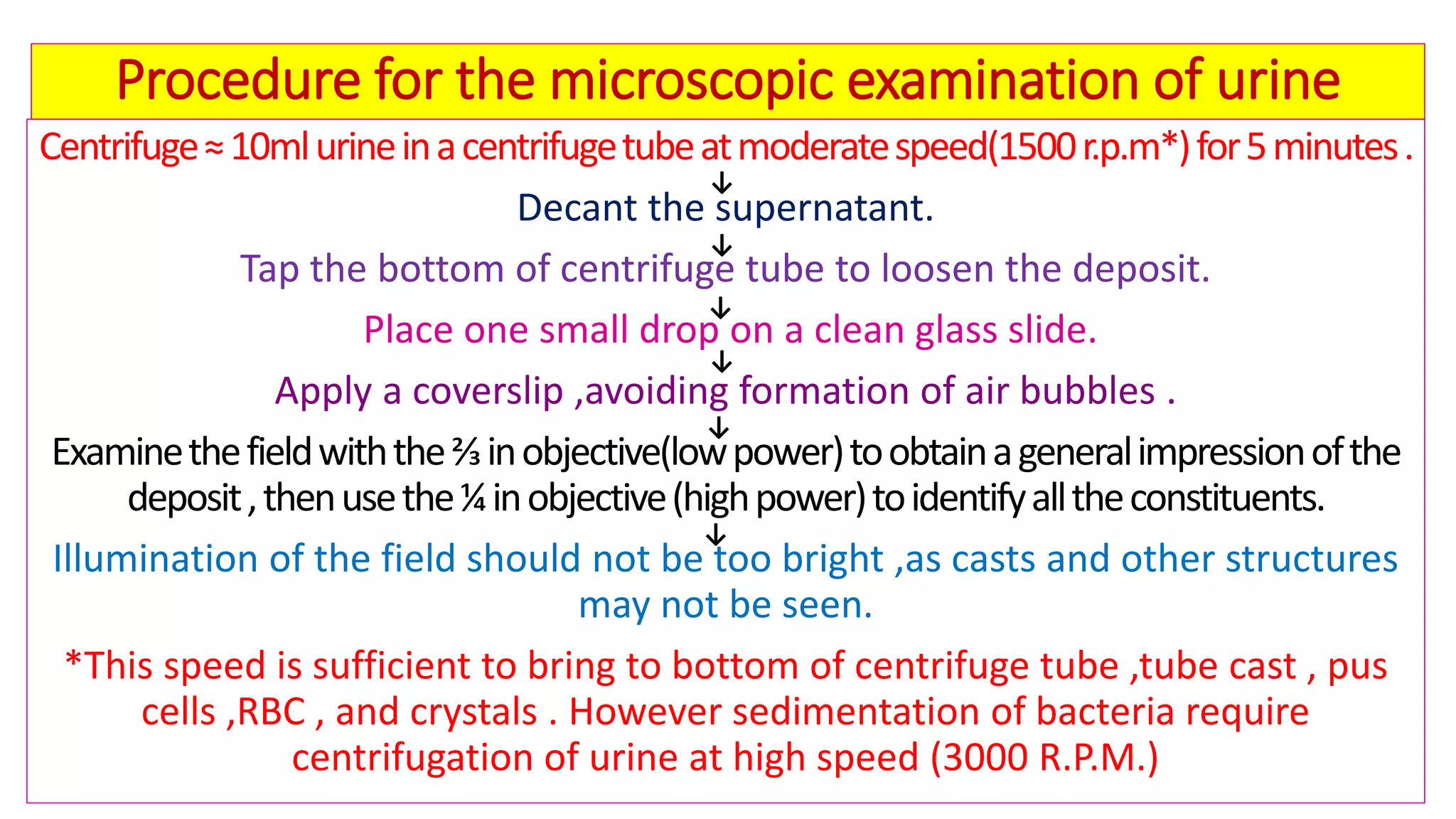 Microscopic examination of urine