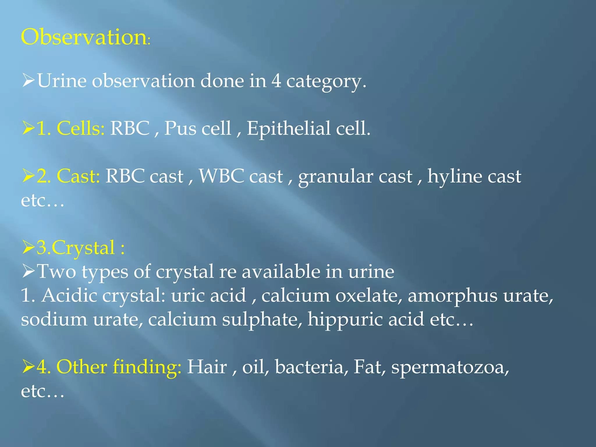 Microscopic examination of urine | PPTX