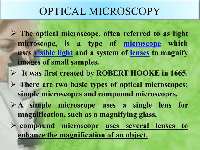 Microscopic techniques | PPTX | Photography | Arts and Crafts