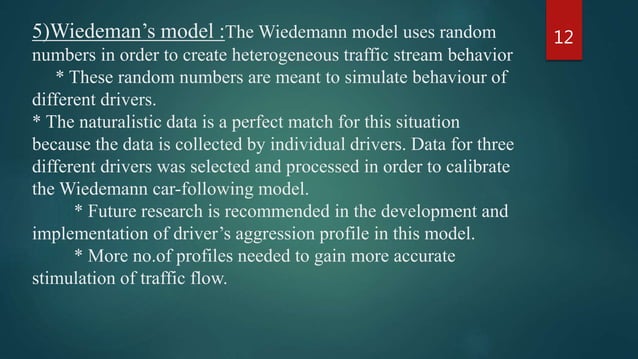 Microscopic traffic stream model | PPTX | Physics | Science