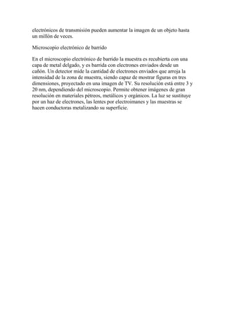 Microscopio electrónico | DOCX