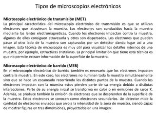 Microscopios electronicos, microscopio electronico de barrido y de ...