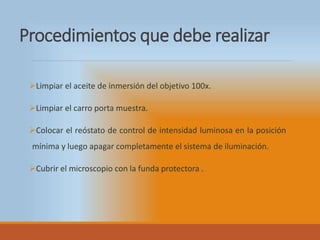 GENERALIDADES SOBRE EL MICROSCOPIO Y SU USO EN LA MICROSCOPIA CLINICA ...