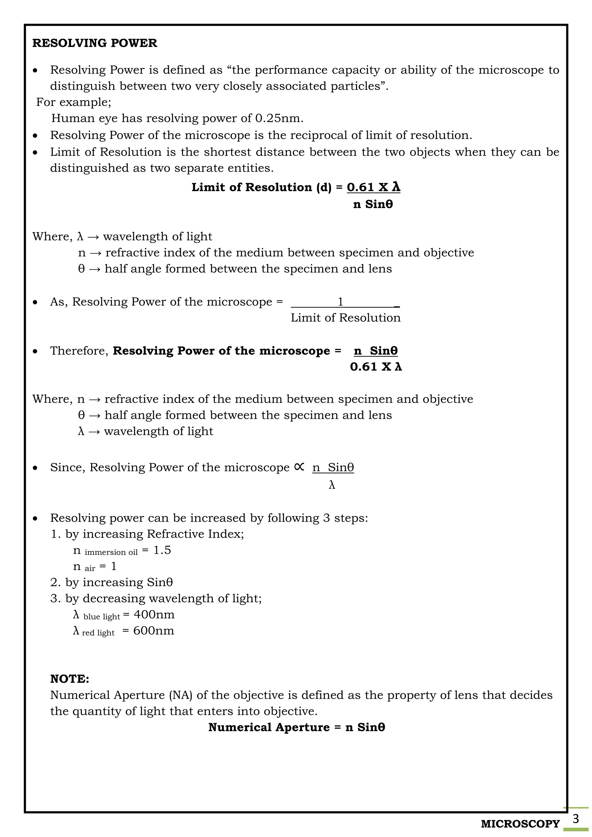 Microscopy - Magnification, Resolving power, Principles, Types and ...