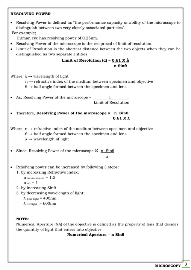 Microscopy - Magnification, Resolving power, Principles, Types and ...