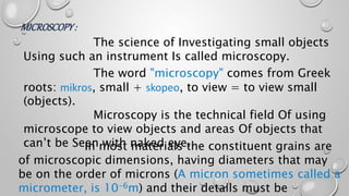 Microscopy and Microscopic techniques | PPT