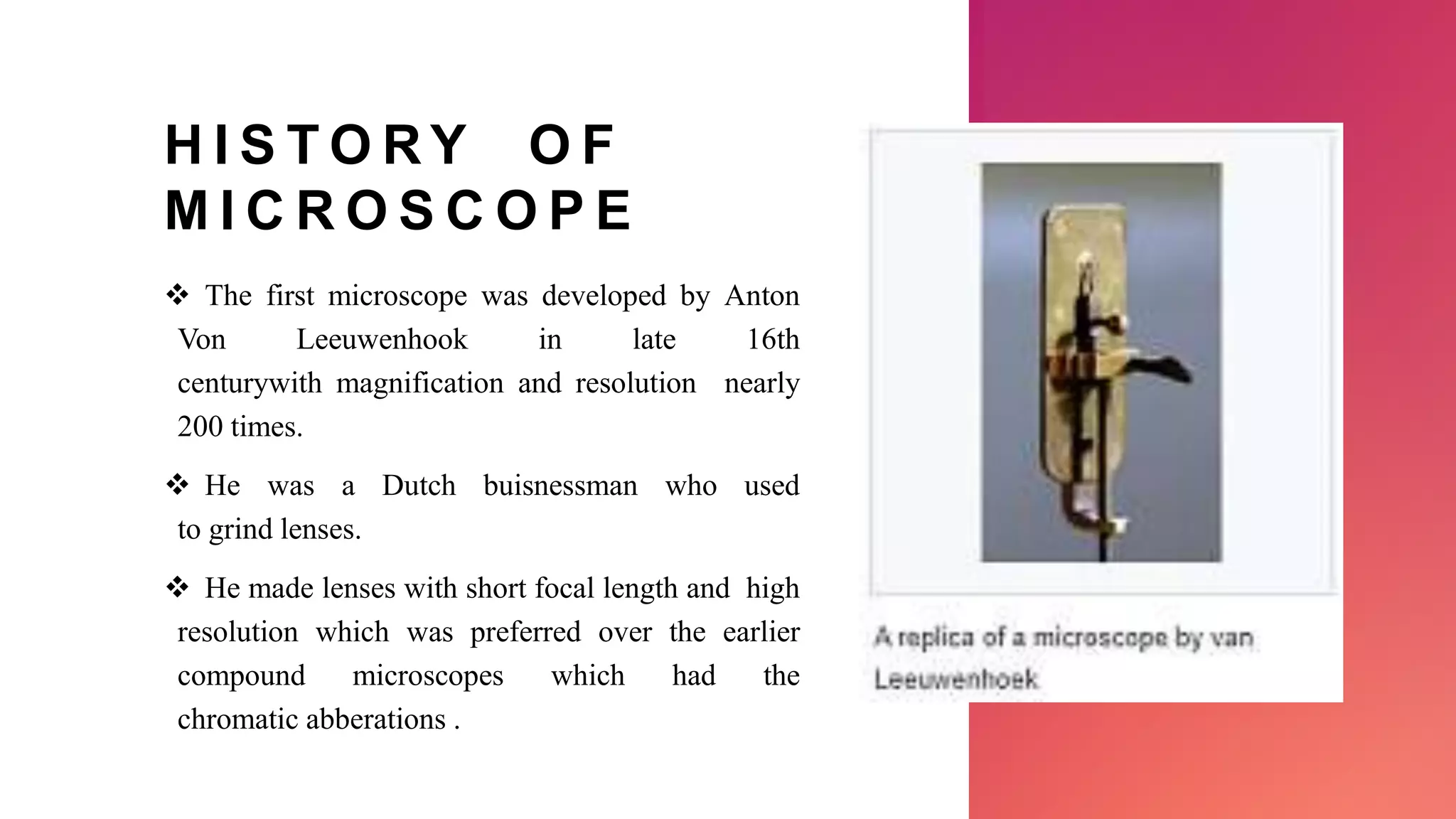 types of Microscopy and its parts and uses | PPTX