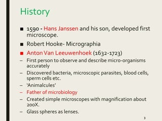 Applications of microscopy in bacteriology and its advancements | PPTX
