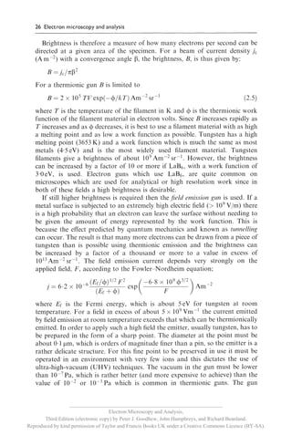 Electrons and their interaction with the specimen | PDF