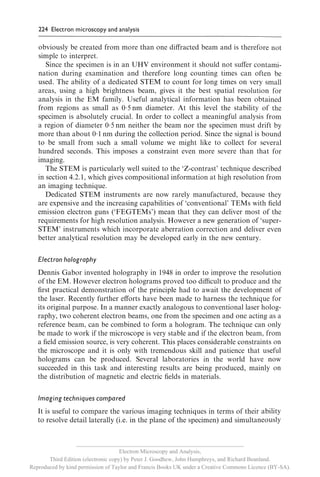 Electron microscopy and other techniques | PDF