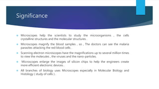 Microscopy and its significance | PPTX | Chemistry | Science