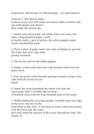 Microscopy for Microbiology – Use and FunctionHands-On L.docx