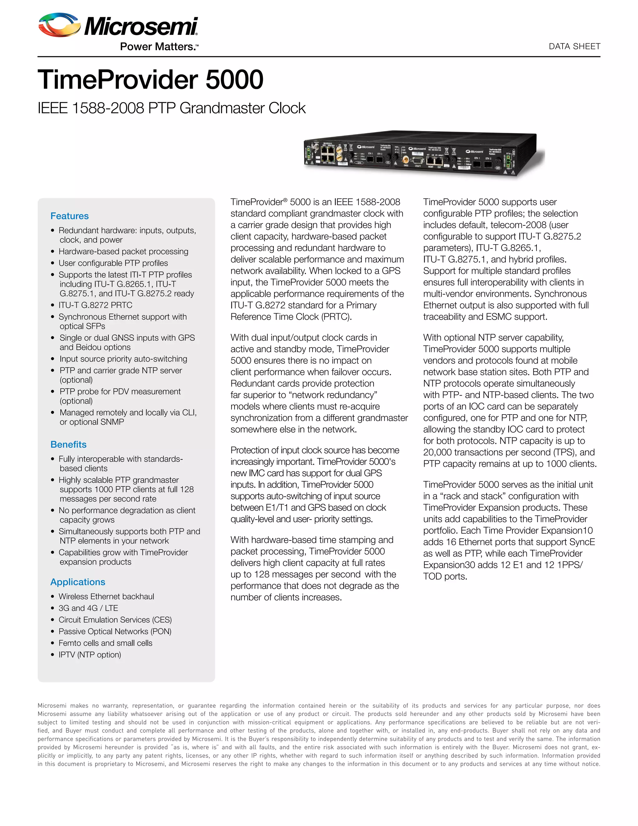 Microsemi tp5000 datasheet_vf | PDF | Internet | Computing