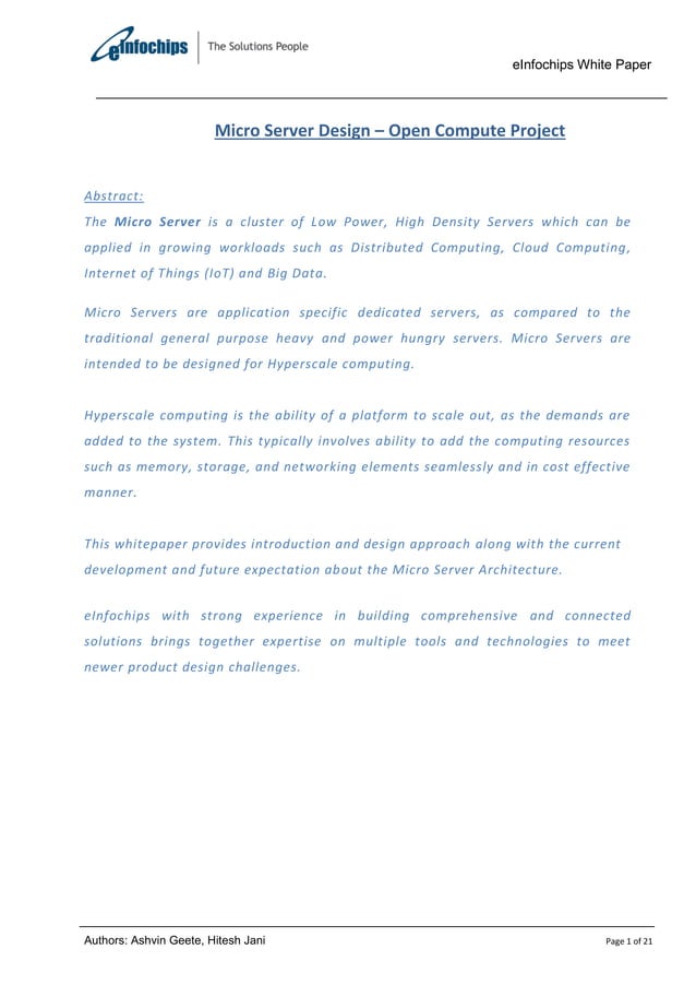 Micro Server Design - Open Compute Project | PDF | Computer Peripherals ...