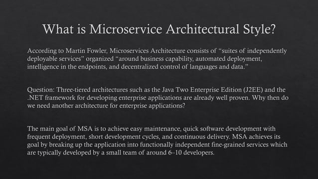 Microservice architecture (MSA) and patterns | PPT
