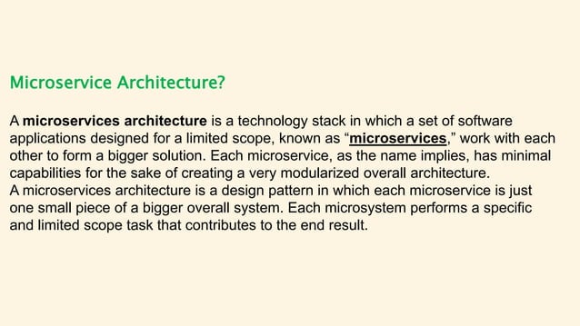 Microservice Architecture Software Architecture Microservice Design Pattern Ppt