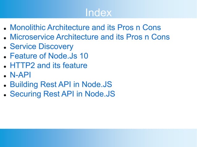 Monolithic and Microservice architecture, Feature of Node JS 10, HTTP2 | PPTX | Web Development ...