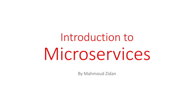 Introduction to Microservices | PPTX