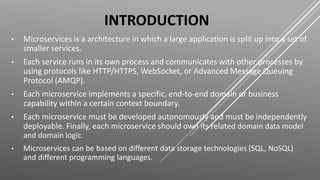 Microservices, Docker deploy and Microservices source code in C# | PPTX