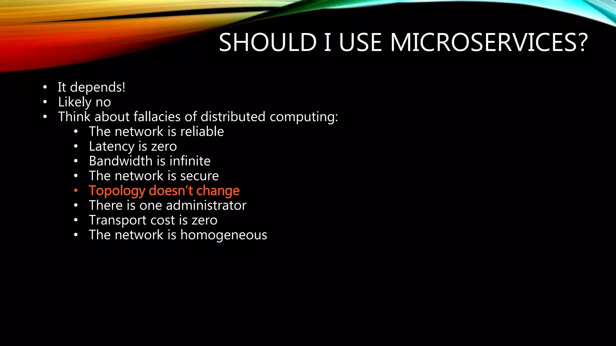 Microservices pros and cons dark | PPTX