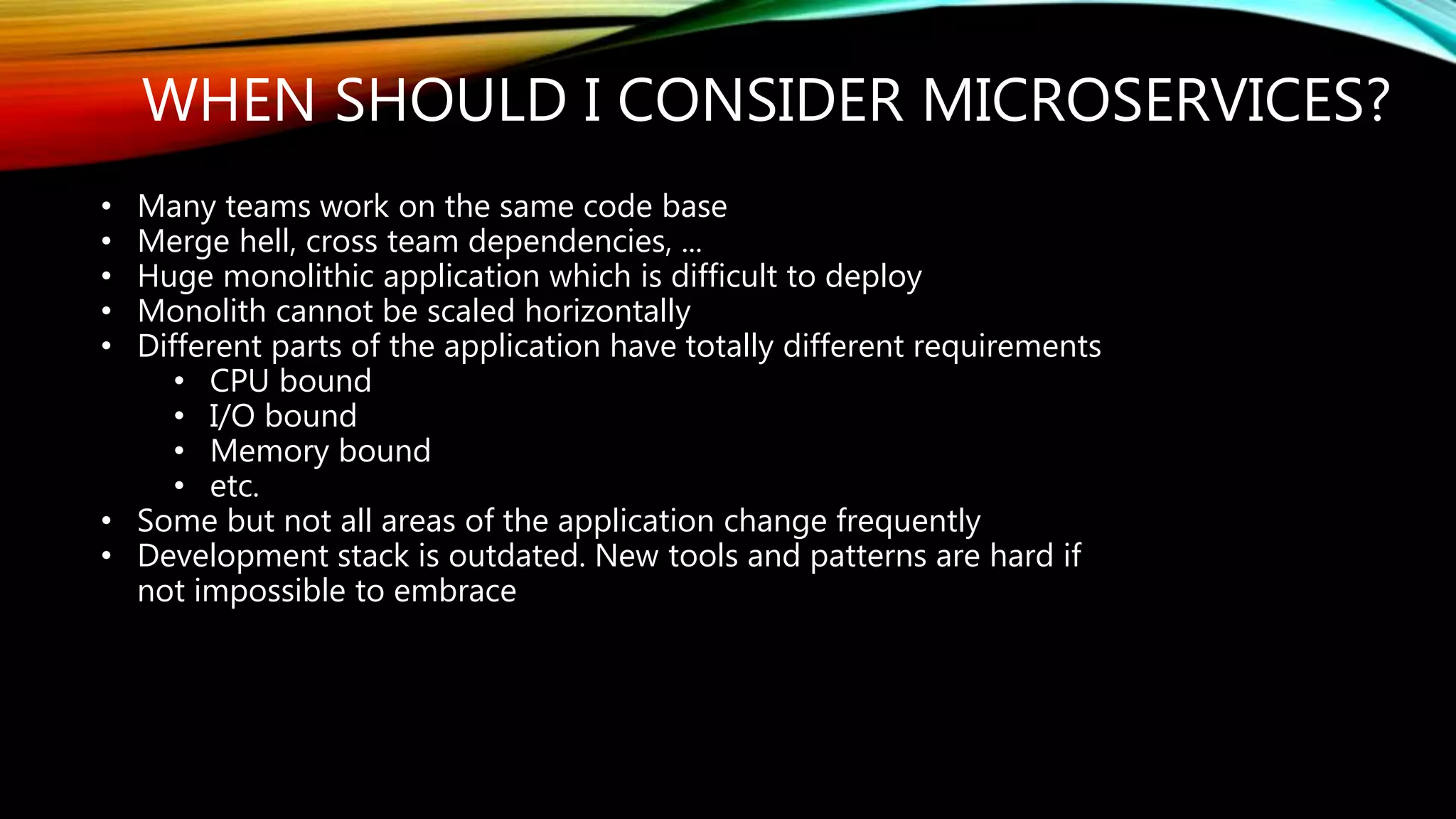 Microservices pros and cons dark | PPTX