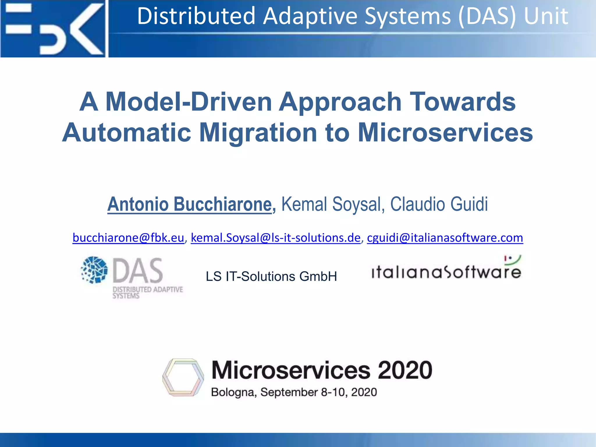 Towards Automatic Migration to Microservices | PPTX | Programming Languages | Computing