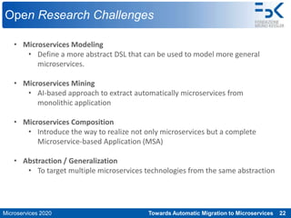 Towards Automatic Migration to Microservices | PPTX | Programming Languages | Computing