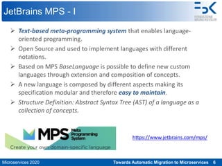 Towards Automatic Migration to Microservices | PPTX | Programming Languages | Computing