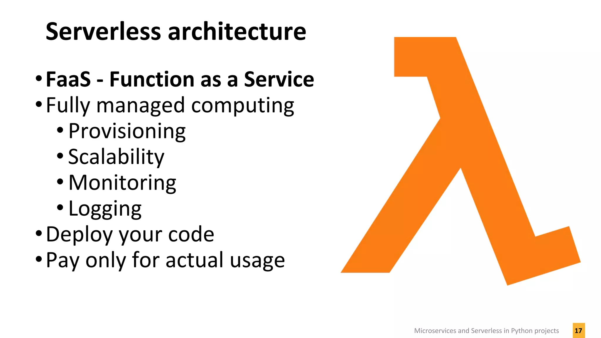 Microservices and serverless in python projects | PDF | Cloud Computing | Internet