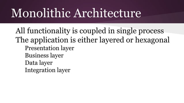 Microservices architecture | PPTX | Databases | Computer Software and Applications