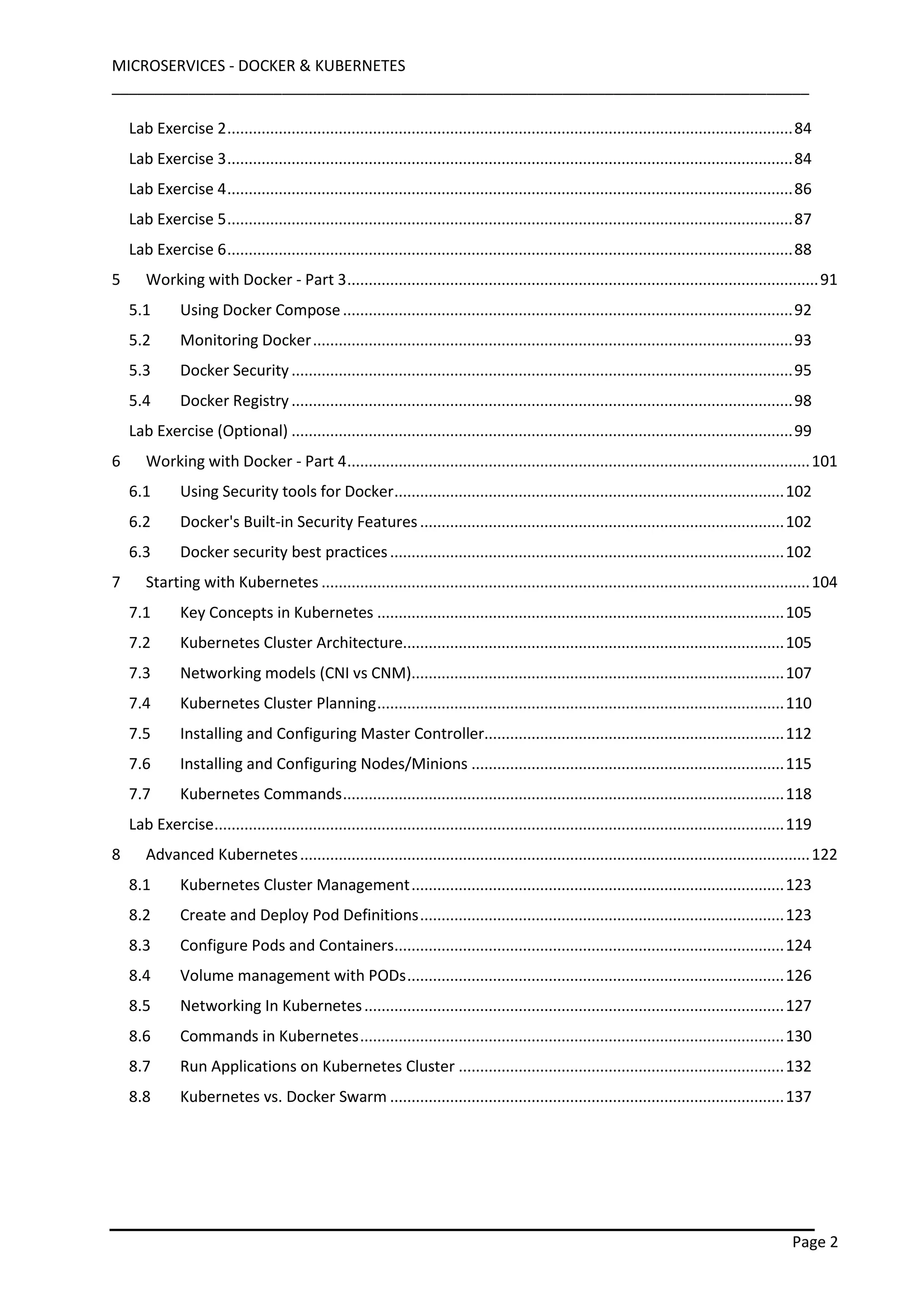 Microservices with Dockers and Kubernetes | PDF