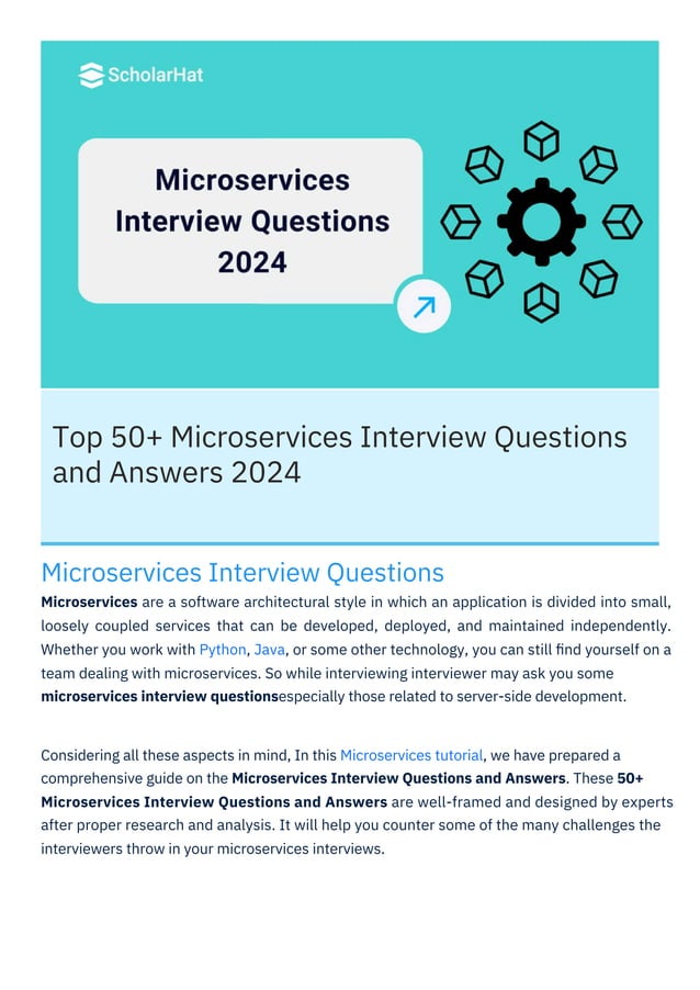 Microservices Interview Questions and Answers PDF By ScholarHat | PDF ...