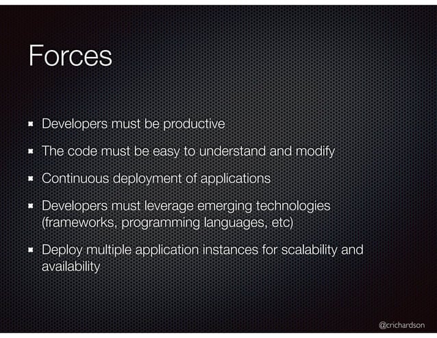Microservices pattern language (microxchg microxchg2016) | PDF | Programming Languages | Computing