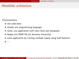 Microservices vs monolithic | PDF | Databases | Computer Software and Applications