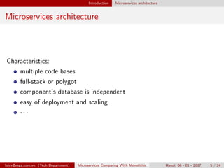 Microservices vs monolithic | PDF | Databases | Computer Software and Applications