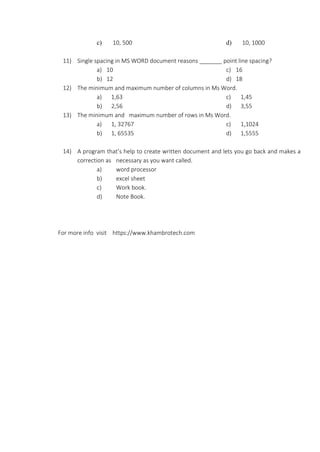 Microsft word mcqs | PDF