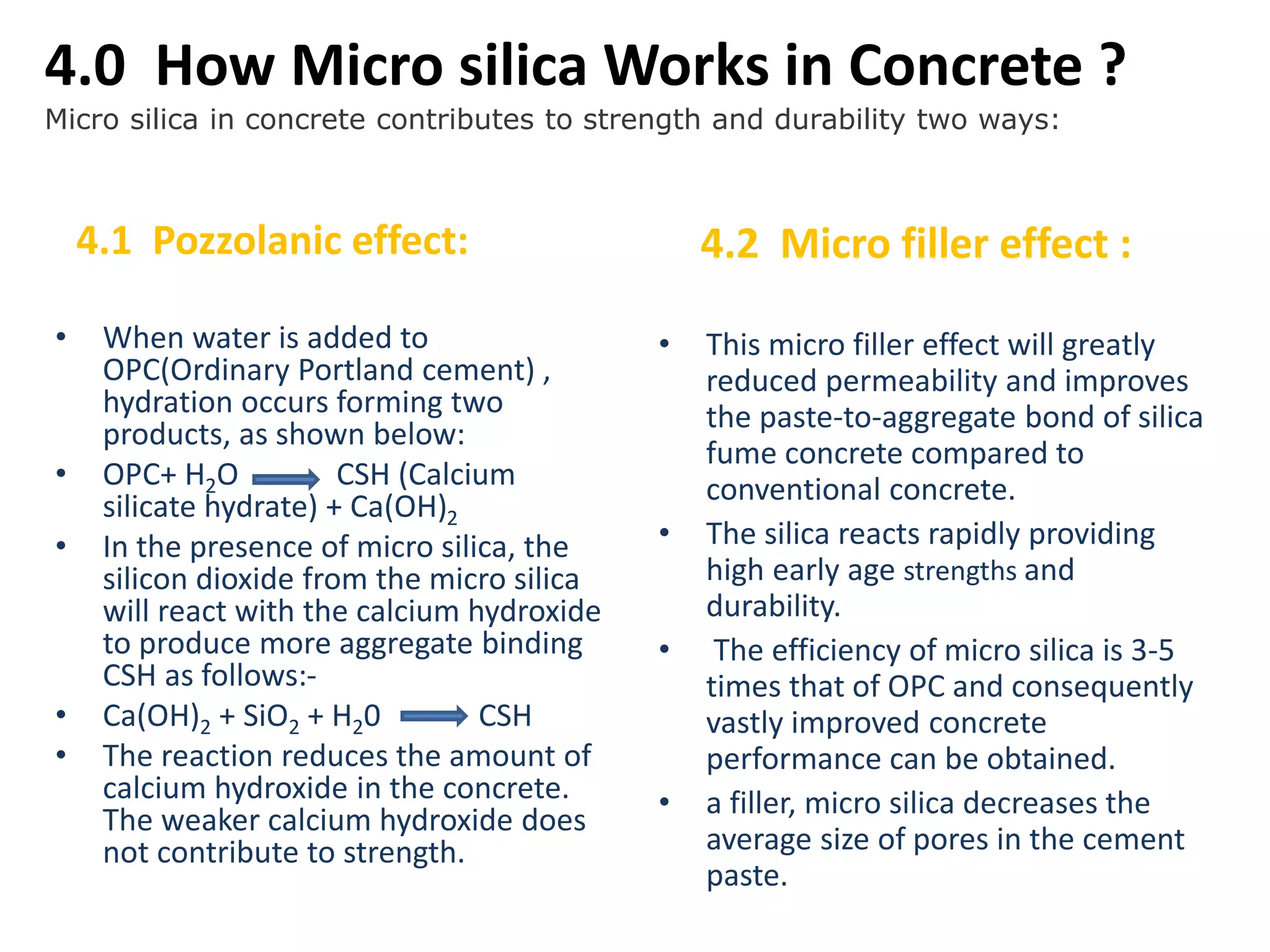 Micro silica in concrete | PPTX