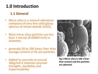 Micro silica in concrete | PPTX