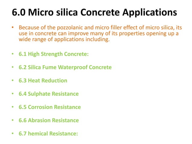 Micro silica in concrete | PPTX