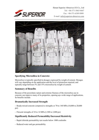 How do micro silica work in concrete? | PDF