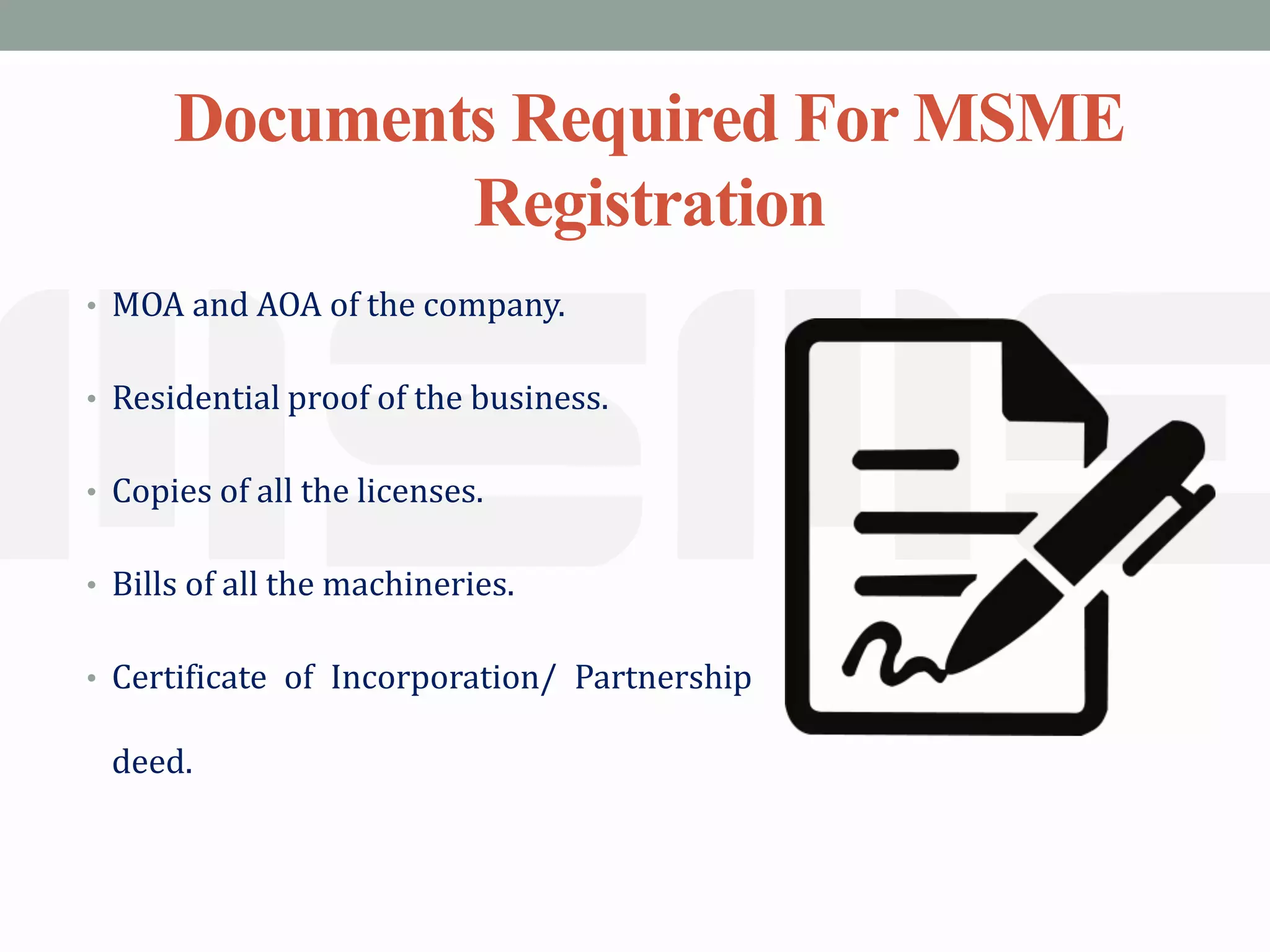 MSME Registration Process in India PPT | PPTX