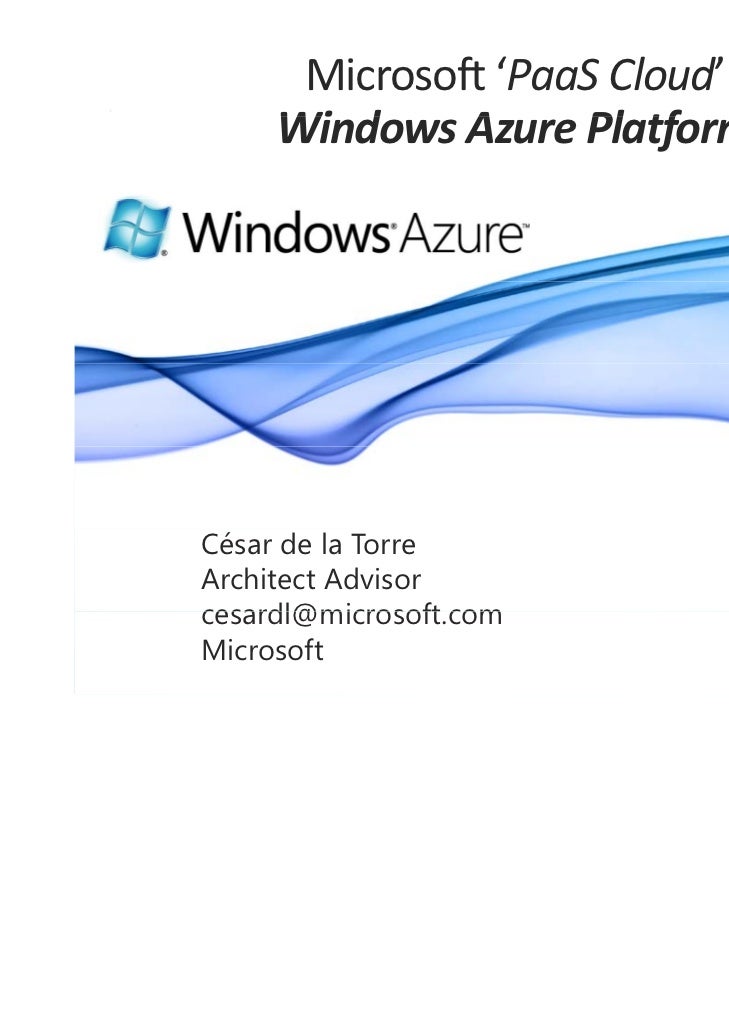 Microsoft PaaS Cloud Windows Azure Platform