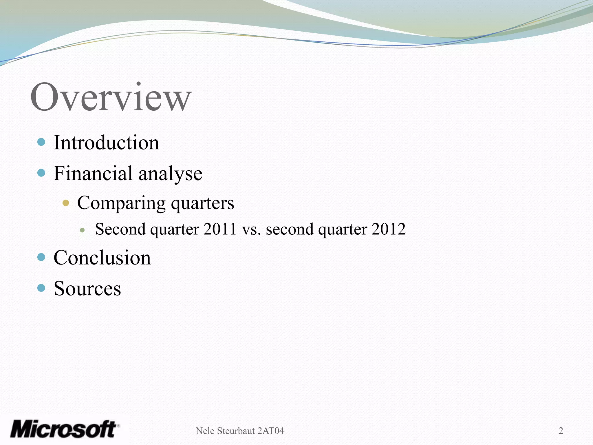 Financial analysis Microsoft | PPTX