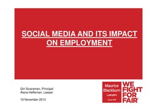 Social media and its impact on employment | PPT