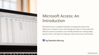 Microsoft-Access-An-Introduction to Database | PPT