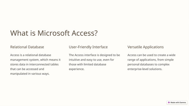 Microsoft Access An Introduction To Database Ppt