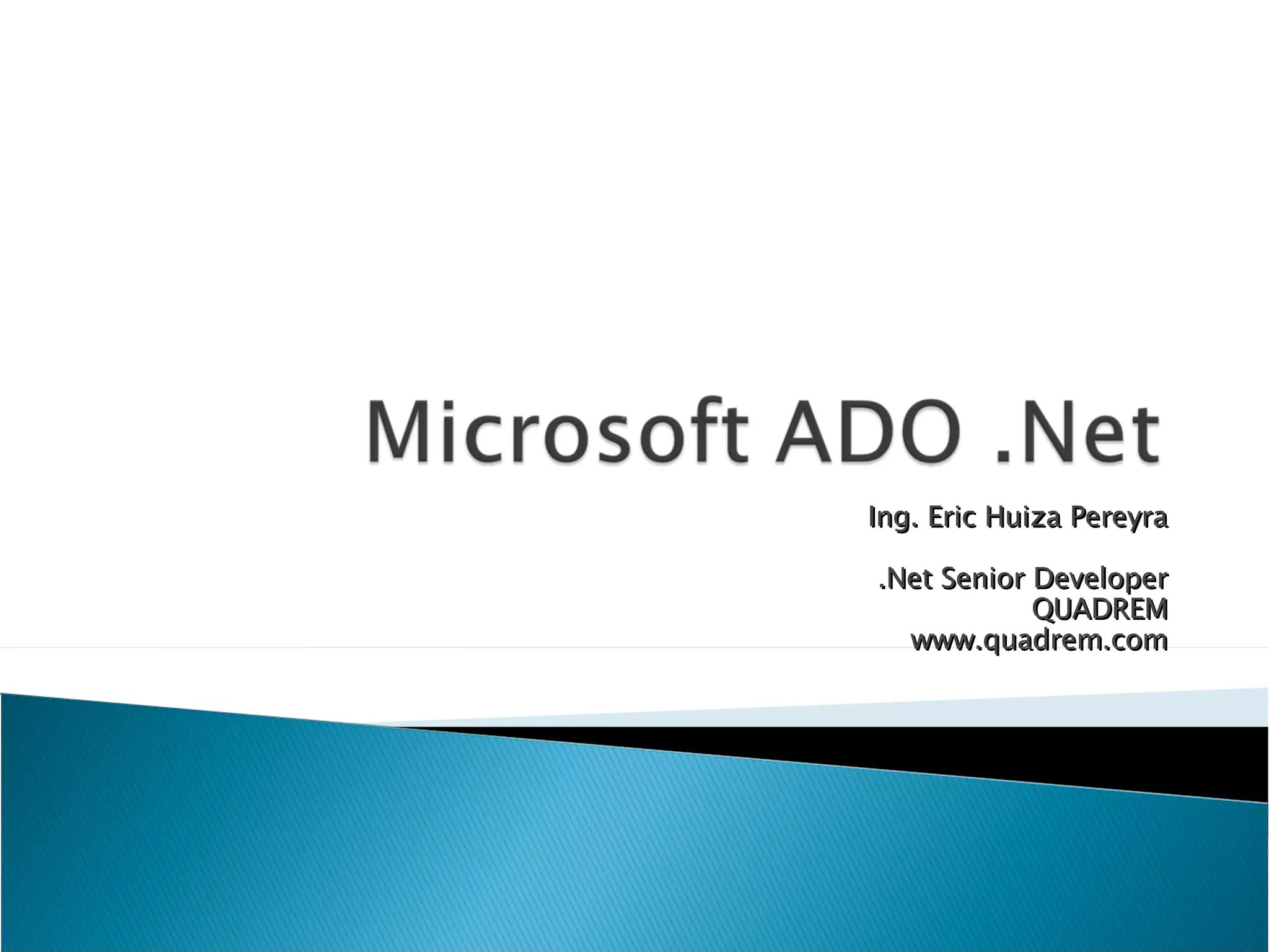 Microsoft Ado | PPT | Databases | Computer Software and Applications